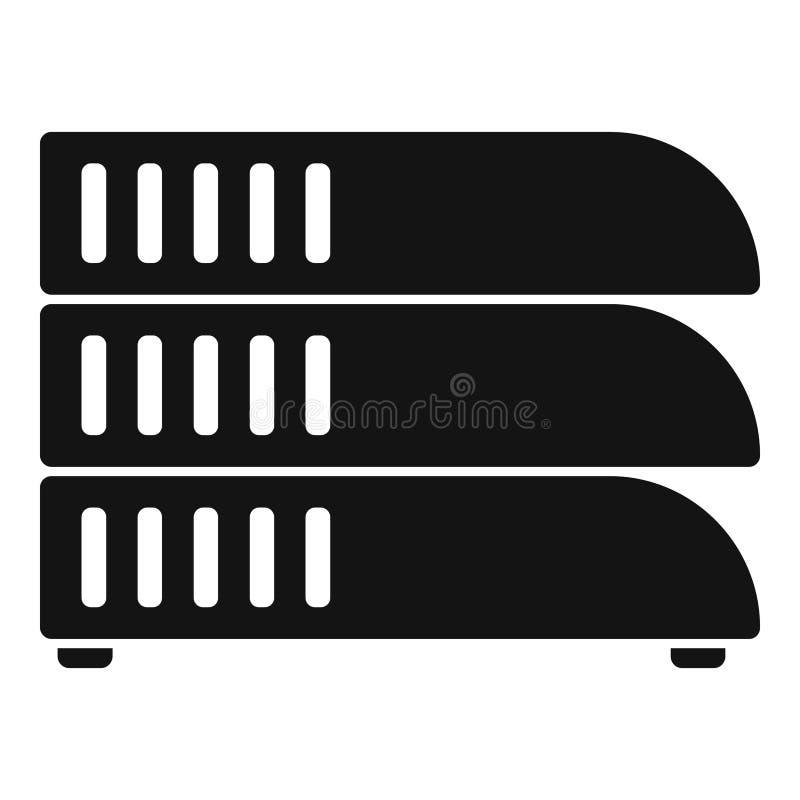 Black Server Rack Icon Showing Data Storing Concept Stock Illustration ...