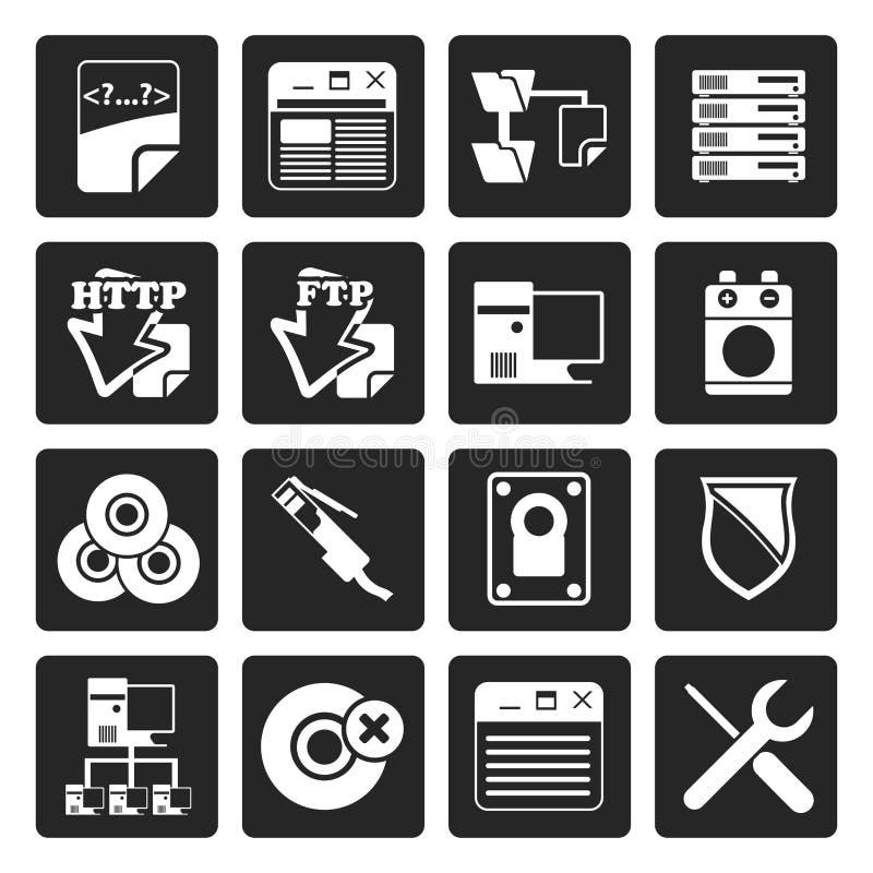 Black Server Side Computer Icons Stock Vector - Illustration of http ...