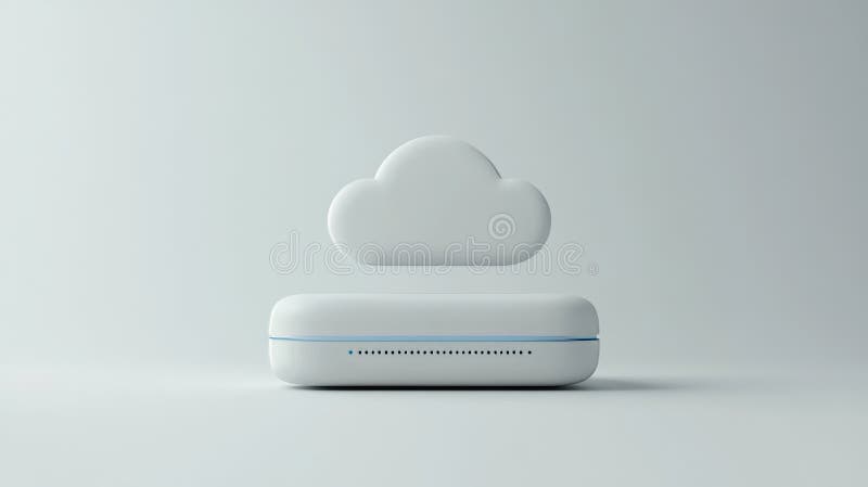 Black Server Stack Icon with White Cloud, Signifying Cloud Storage and ...