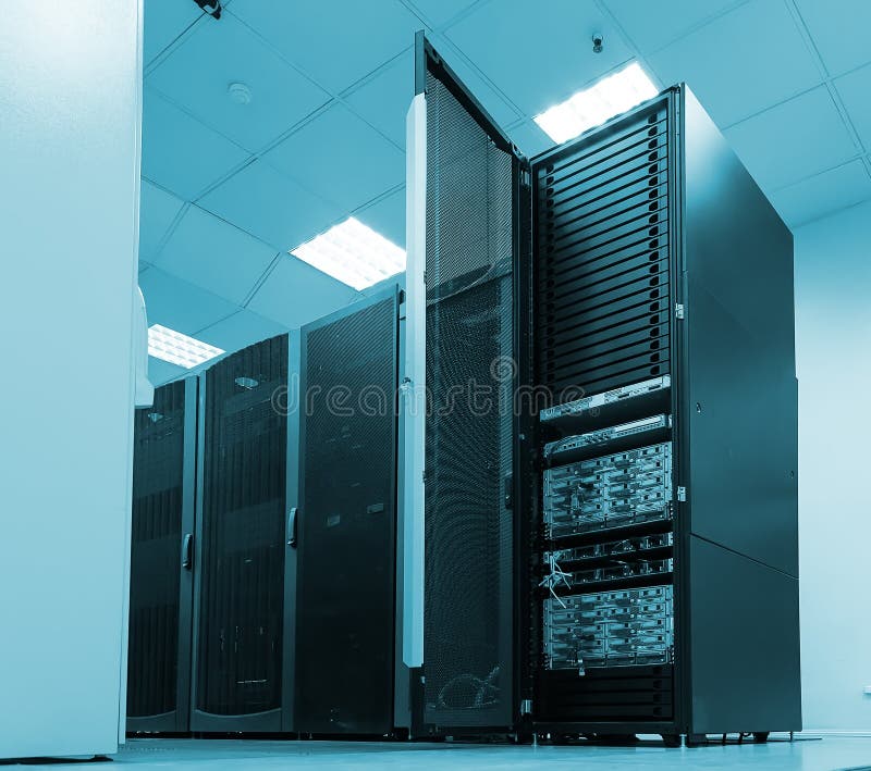 Black Servers and Hardwares in Internet Data Center Stock Image - Image ...