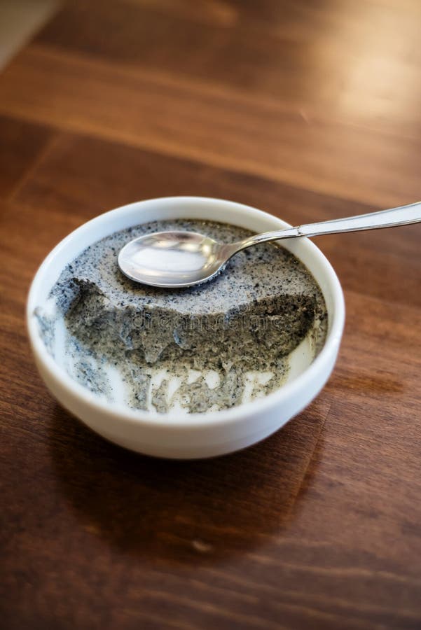 Black sesame pudding stock image. Image of creamy, kurogama - 57712161