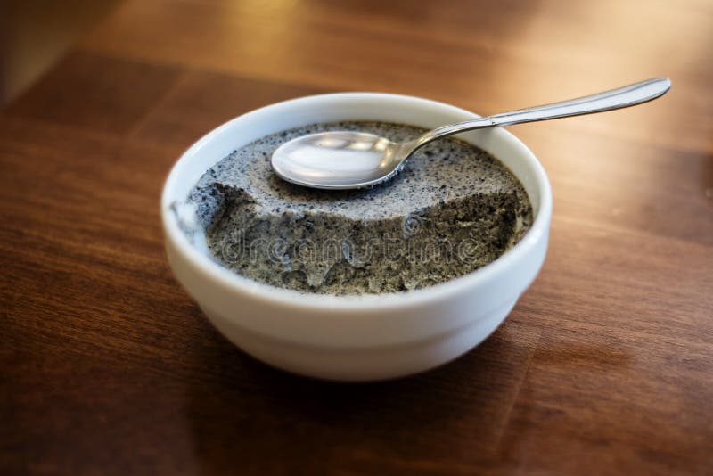 Black sesame pudding stock image. Image of steamed, kurogoma - 57712171