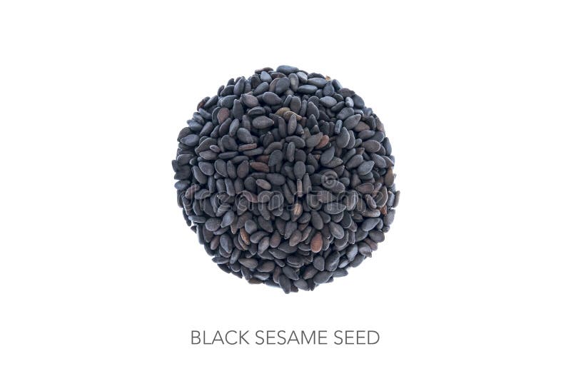 Black Sesame Seed in Shape of Circle Stock Image - Image of nutrients ...