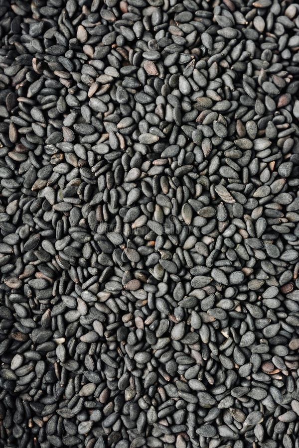Black Sesame Seeds Textured Background Stock Image - Image of asian ...