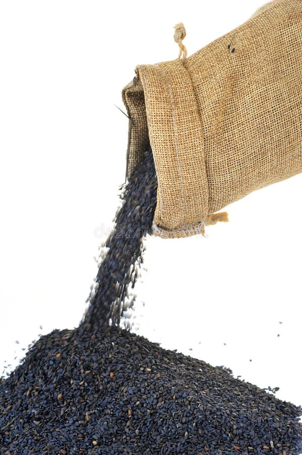 Black Sesame Seeds on a White Background Stock Image - Image of amino ...