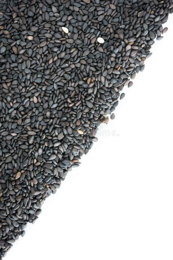 A White Cup of Black Sesame Seeds on White Background Stock Image ...