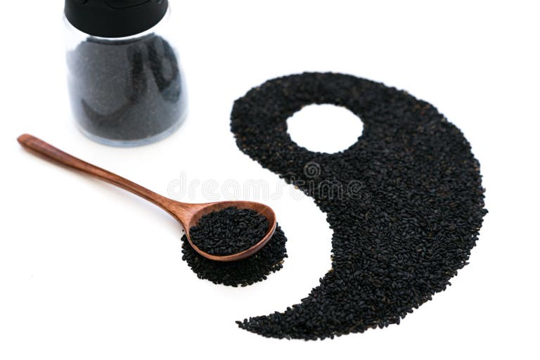 Black Sesame in Taiji Pattern Stock Image - Image of beauty, health ...