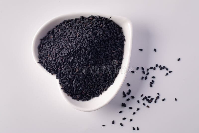 Black Sesame in White Ceramic Cup Stock Image - Image of healthy ...