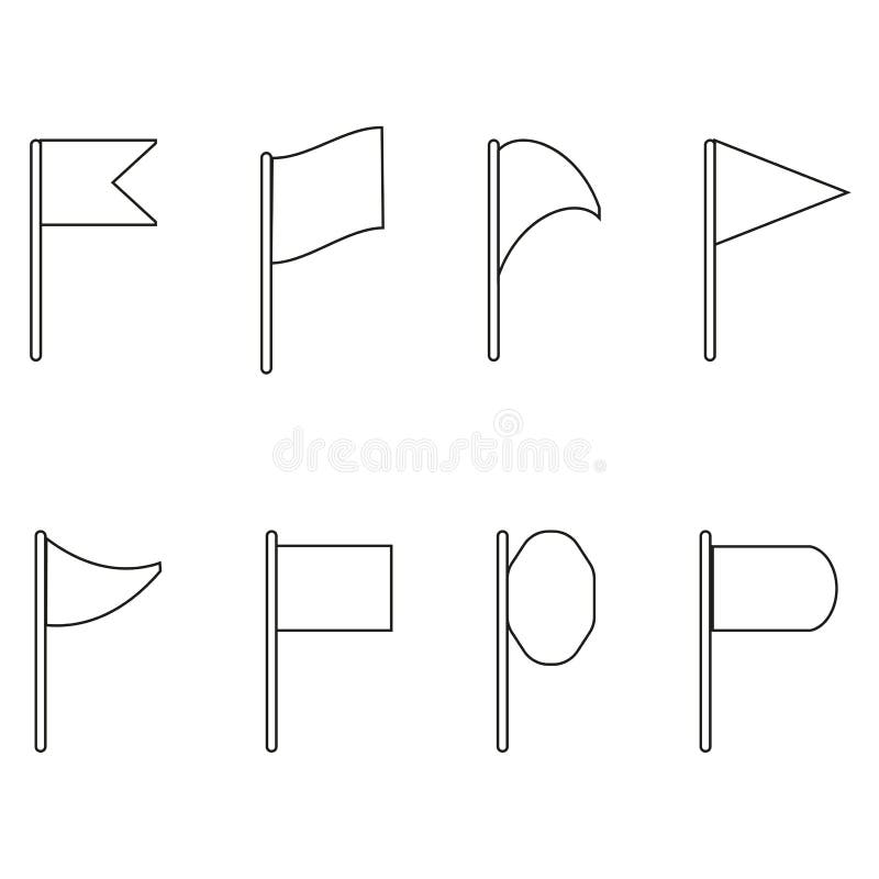 Black Set of Flags Icons. Vector Illustration. Stock Image Stock Vector ...