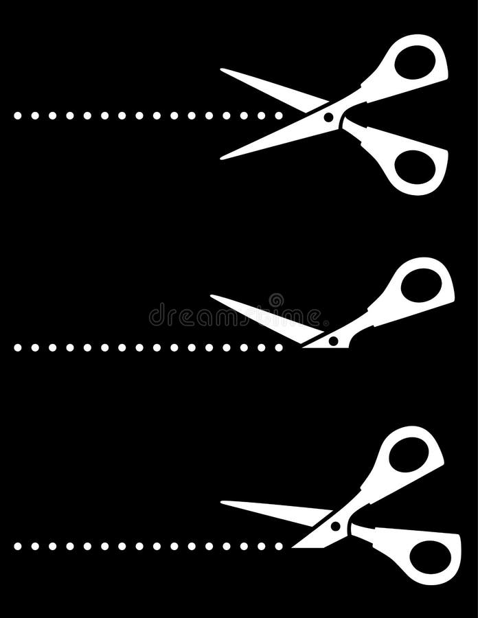 Black Set of Scissor Icons with Points Stock Vector - Illustration of ...