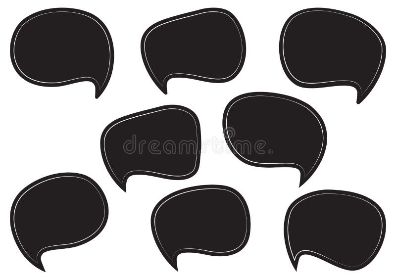 Black Set of Speesh Bubbles. Blank Empty Dialog Boxes. Vector ... Black Set of Speesh Bubbles. Blank Empty Dialog Boxes. Vector ...