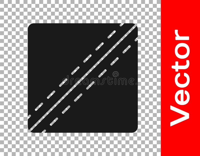 Black Sewing Pattern Icon Isolated on Transparent Background. Markings ...