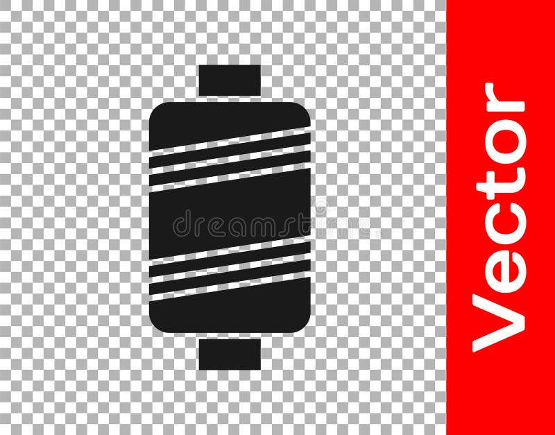 Black Sewing Thread on Spool Icon Isolated on Transparent Background ...