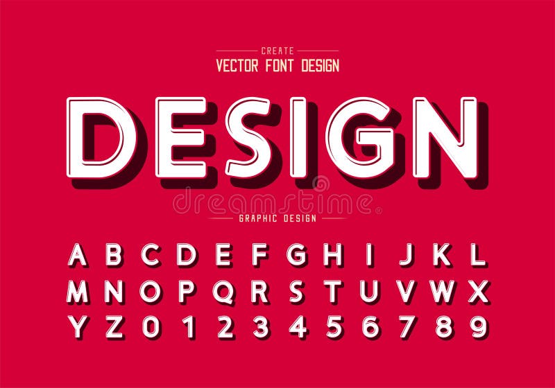 Shadow Font and Alphabet Vector, Writing Style Typeface Letter and ...