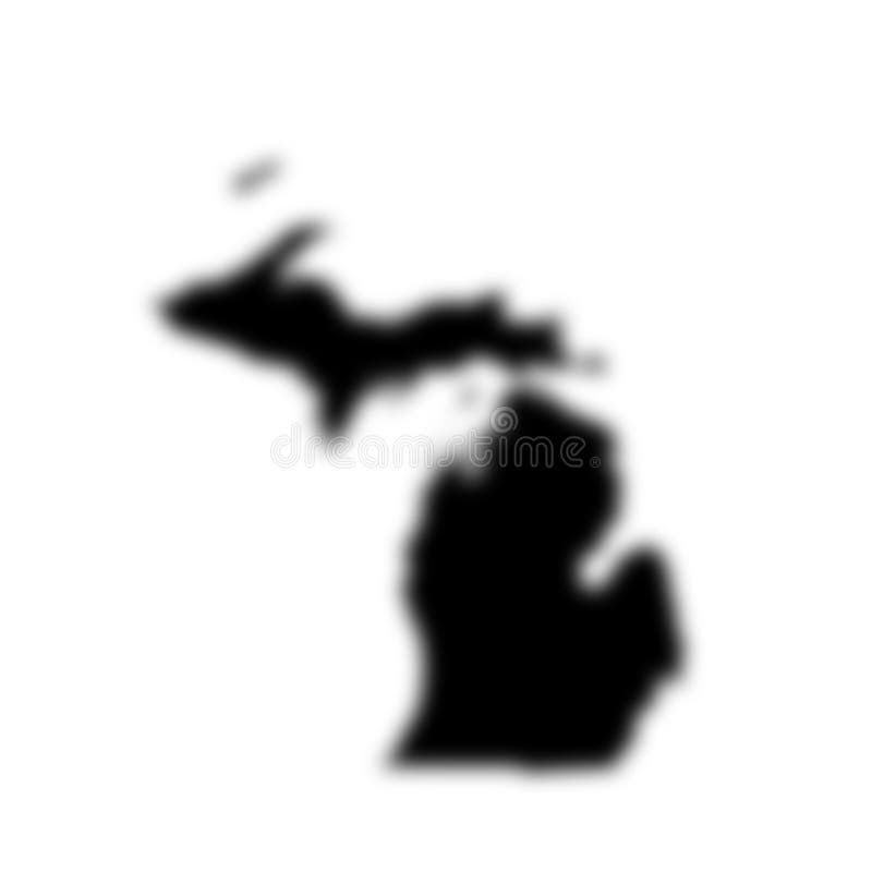 Black Shadow Map of Michigan Stock Illustration - Illustration of ...