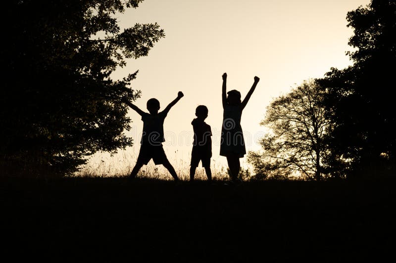 141 Three Siblings Silhouette Stock Photos - Free & Royalty-Free Stock ...