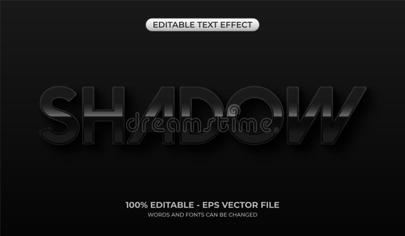 Black Shadow Text Effect. Editable Glossy Jet-black Graphic Styles ...