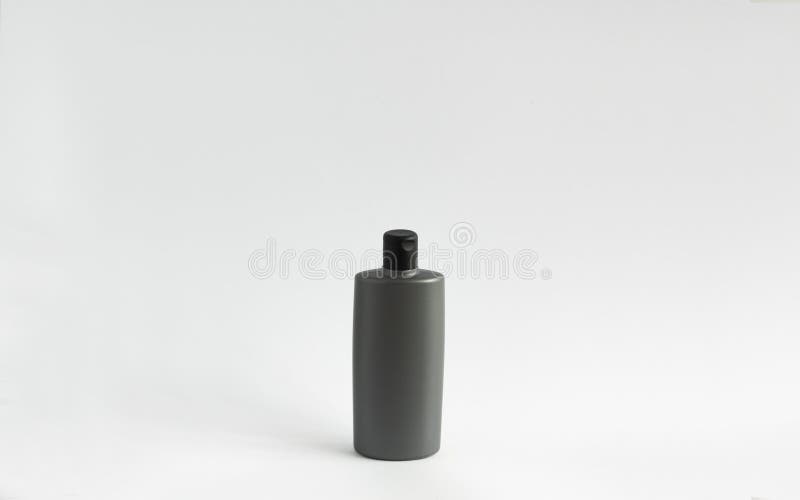Black Shampoo Packaging Mockup. Vertical Empty Plastic Cosmetic Package ...