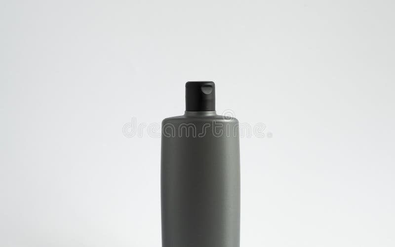 Black Shampoo Packaging Mockup. Vertical Empty Plastic Cosmetic Package ...