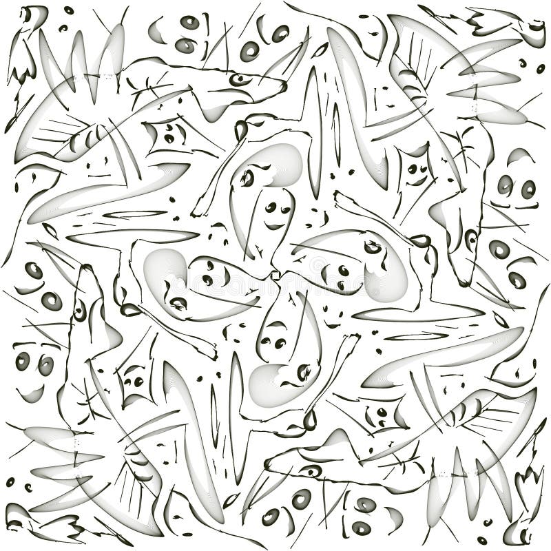 Black Shape of the Ghost on the White Background Stock Illustration ...