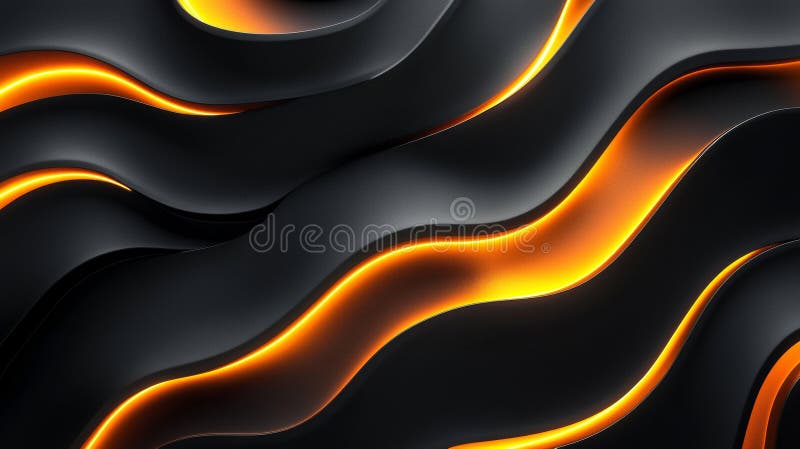 Black Shapes with Simple Wavy Patterns in an Abstract Background ...