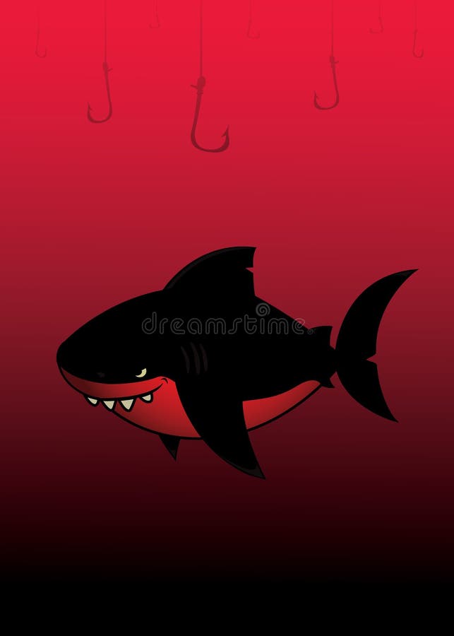 Black shark stock vector. Illustration of attack, deep - 58067017