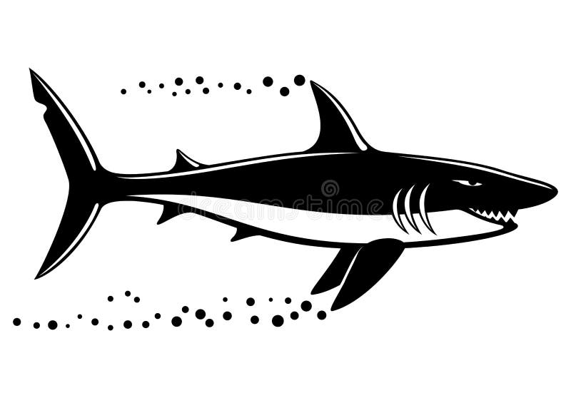 Black Shark Tattoo for Design Stock Vector - Illustration of power ...