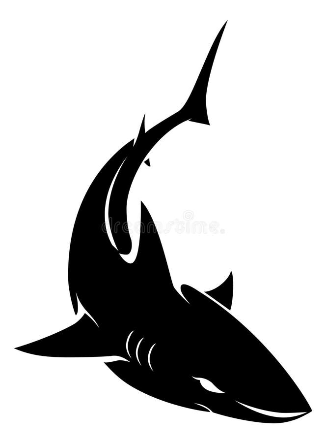 Black Shark Swimming Symbol Illustration Design Stock Vector ...