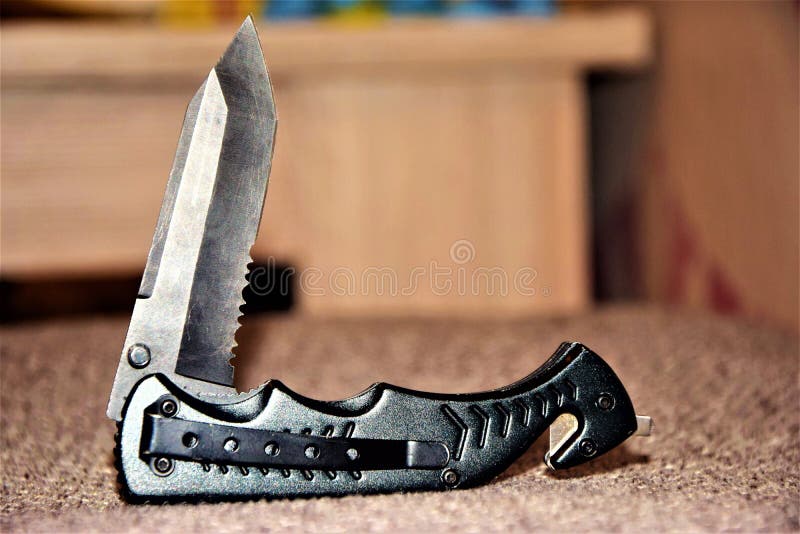 Black sharp knife close up stock photo. Image of dangerous - 114039364
