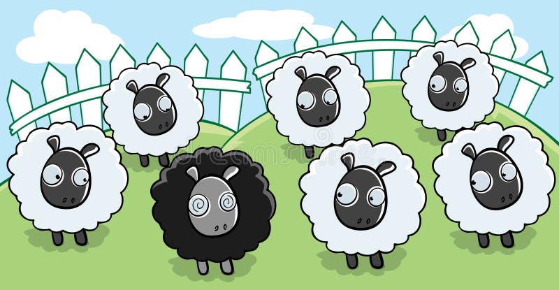 Black sheep stock vector. Illustration of idea, feeling - 25295041