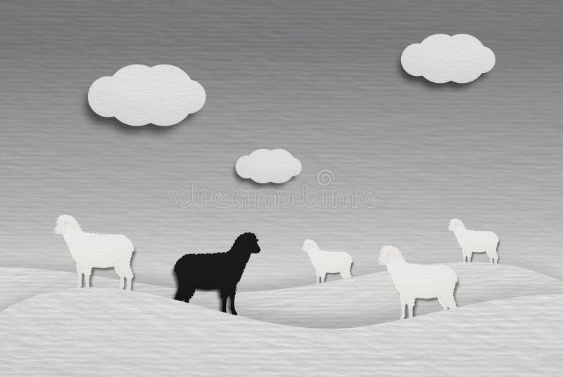 Black Sheep - the Feeling of Not Belonging Stock Illustration ...