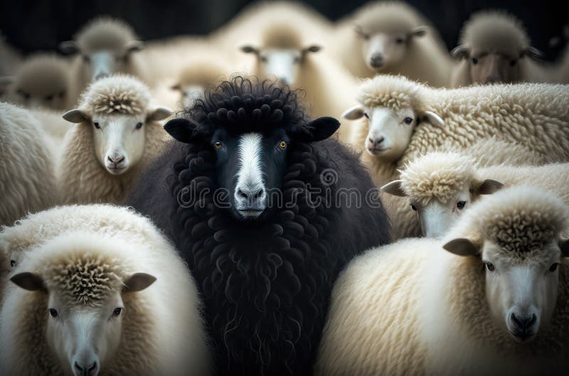 A Black Sheep Surround with Normal White Sheep Metaphor To Be ...