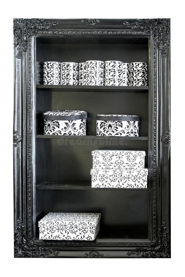 Black shelf stock image. Image of shelf, path, rack, boxes - 8075245