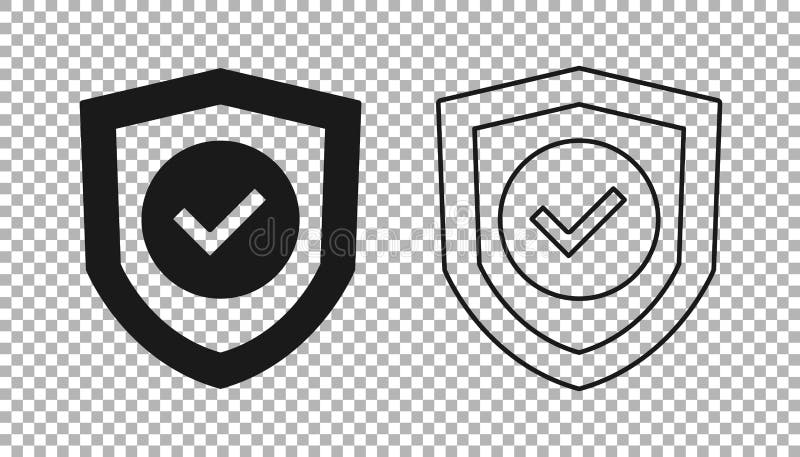 Black Shield with Check Mark Icon Isolated on Transparent Background ...