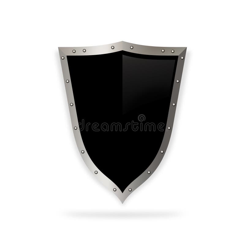 Black Shield with Gold Riveted Border. Stock Illustration ...