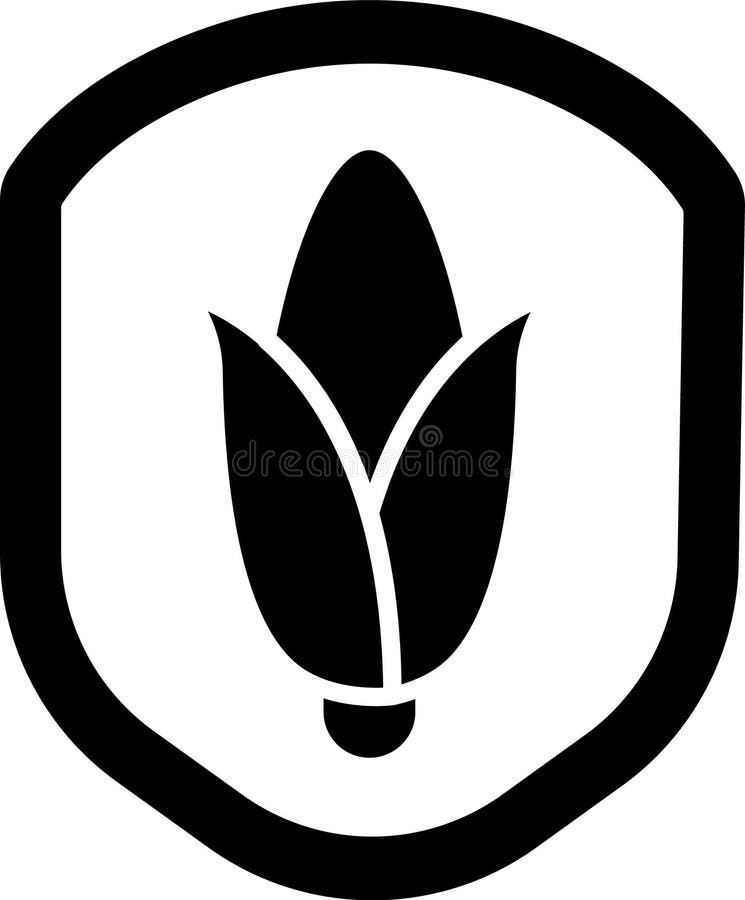 Black Shield Corn Icon Isolated on White Background. Security, Safety ...