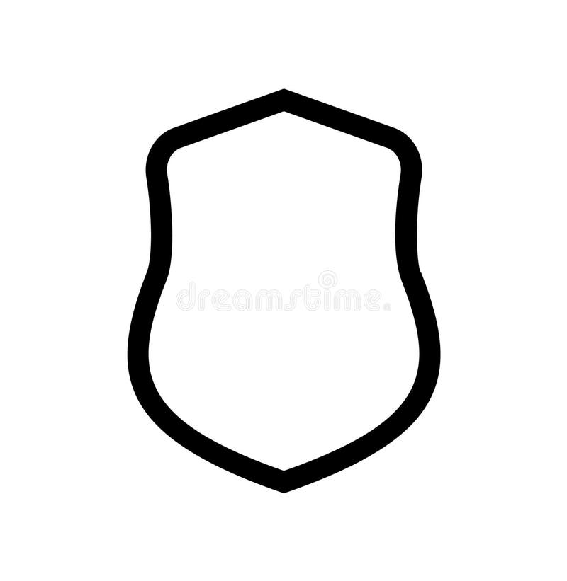 Black Shield Frame Logo. Vector Template Outline Sign of Protection ...