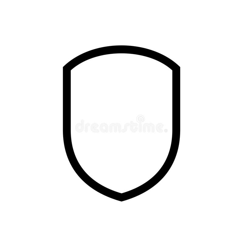 Black Shield Frame Logo. Vector Template Outline Sign of Protection ...