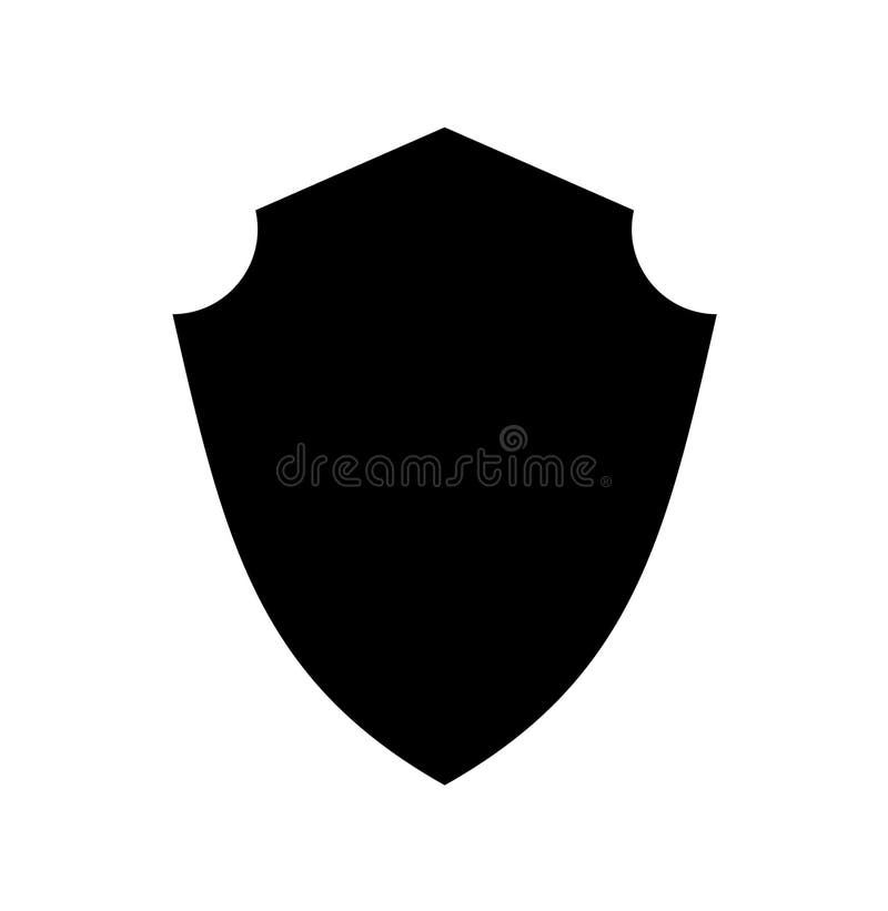 Black Silhouette Shield Frame Logo. Vector Template Sign of Protection ...