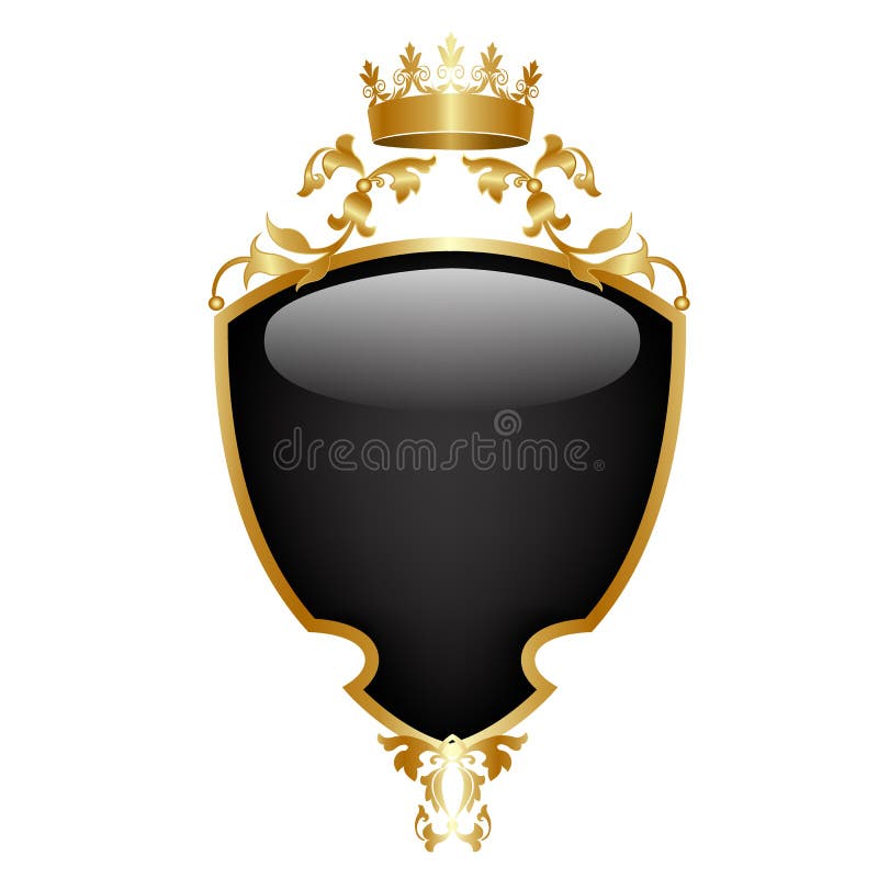 Black shield stock vector. Illustration of medieval, black - 46305383