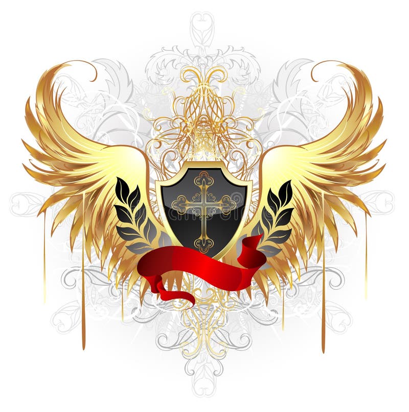 Shield with wings stock vector. Illustration of wings - 7975822