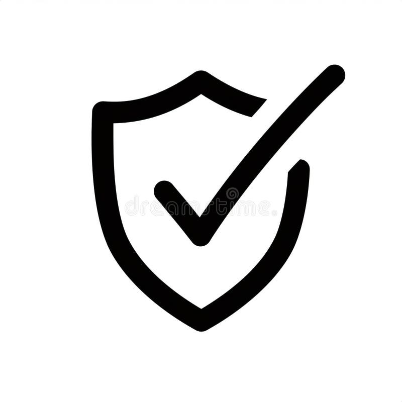 Black Shield Icon Displaying Checkmark, Symbolizing Security ...