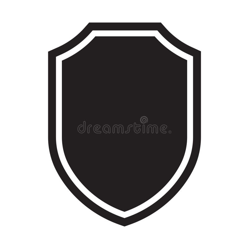 Black Shield Icon with Frame Vector Illustration Design Stock ...
