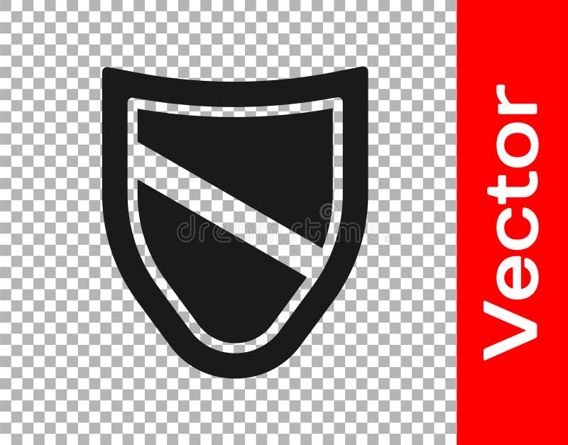 Black Shield Icon Isolated on Transparent Background. Guard Sign ...