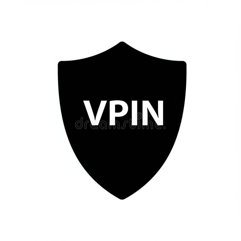 A Black Shield Icon with the Letters "VPIN" in Bold White Font Centered ...