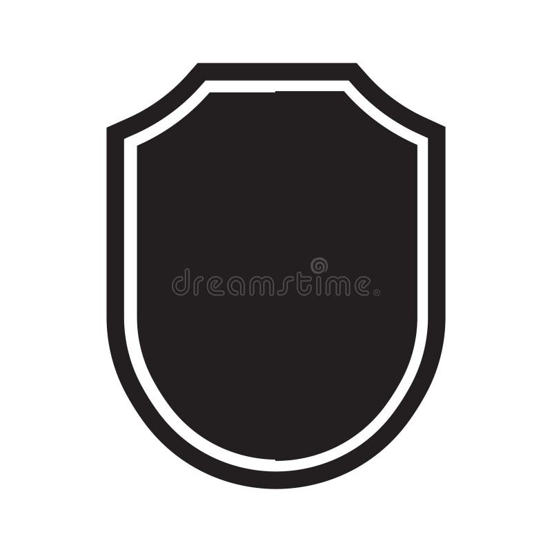 Black Shield Icon with Round Bottom Frame Vector Stock Illustration ...