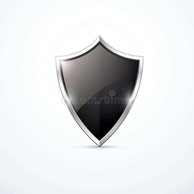 Black Shield Icon. Vector Illustration Stock Vector - Illustration of ...