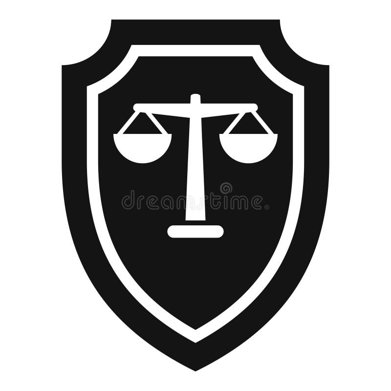 Black Shield Protecting White Justice Scale Icon Stock Illustration ...