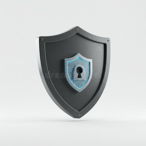 A Black Shield with a Smaller, Blue, Digital-themed Shield Overlay ...
