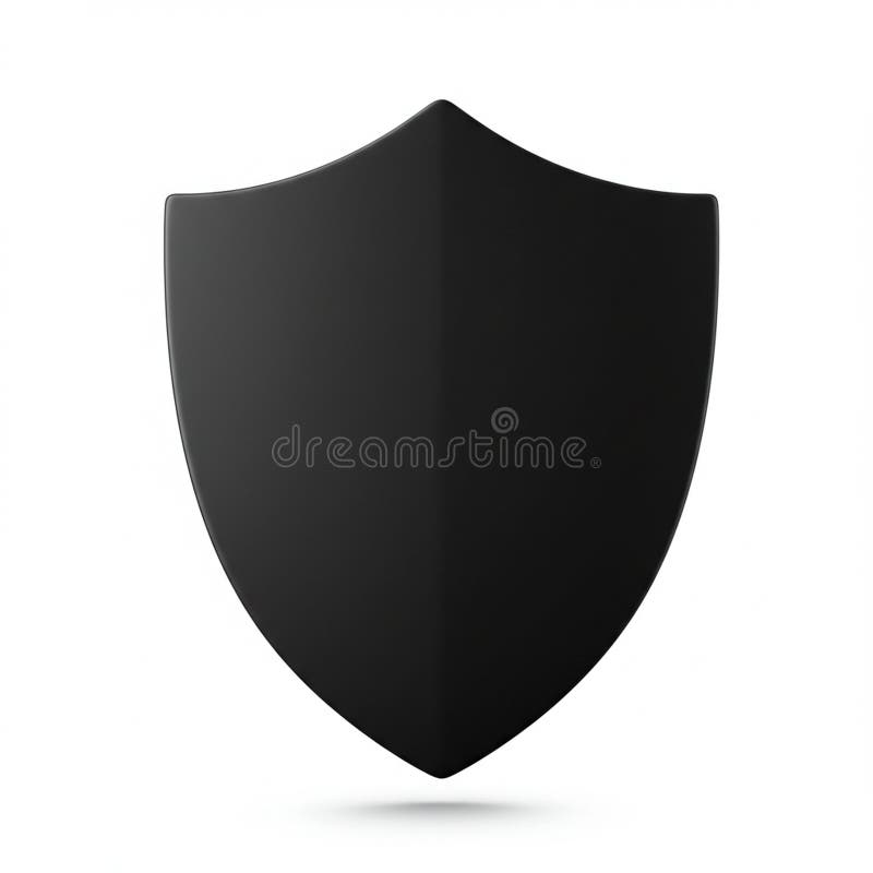 A Black Shield with a Smooth, Glossy Surface. the Shield Has a Classic ...